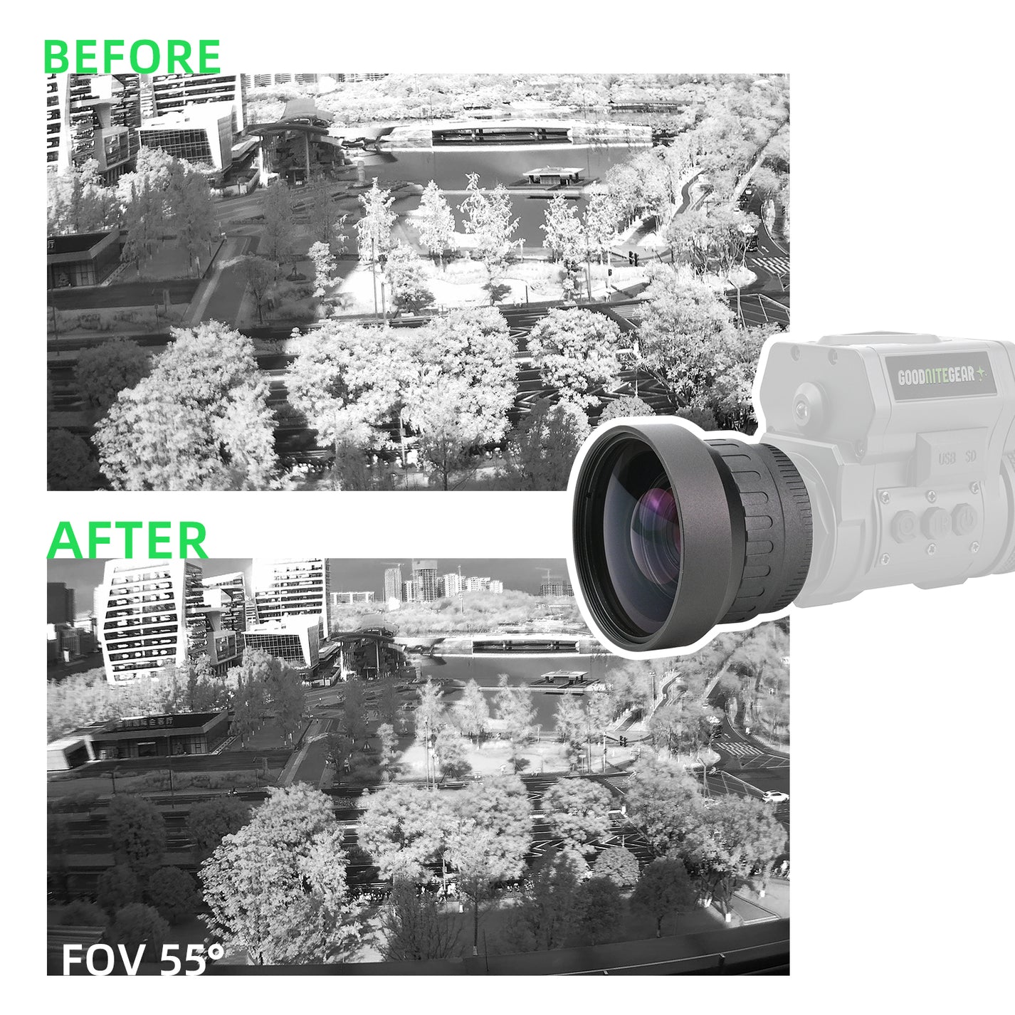 NVG30 Night Vision Binocular Kit with Mount + Dual Unit Bridge – Good ...